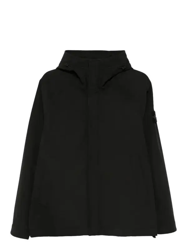 Stone Island Logo-patch Hooded Jacket - Black