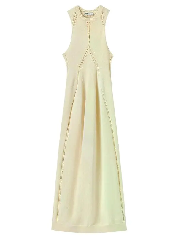 JIL SANDER Cut-out Sleeveless Midi Dress - Neutrals