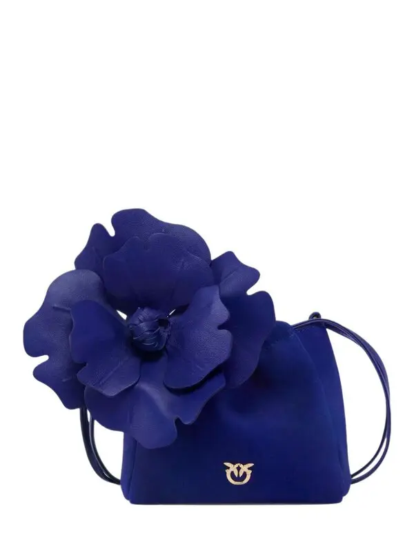 Pinko Floral-detail Love Birds Clutch Bag - Blue