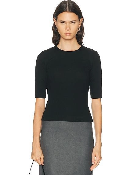 LESET Lauren Mid Sleeve Tee - Black