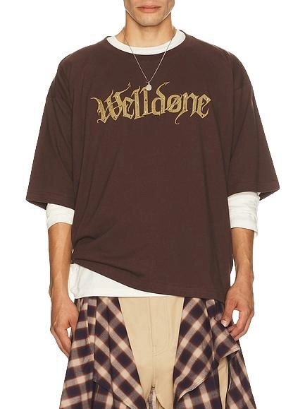 We11Done Devil Arms Up T-shirt - Brown