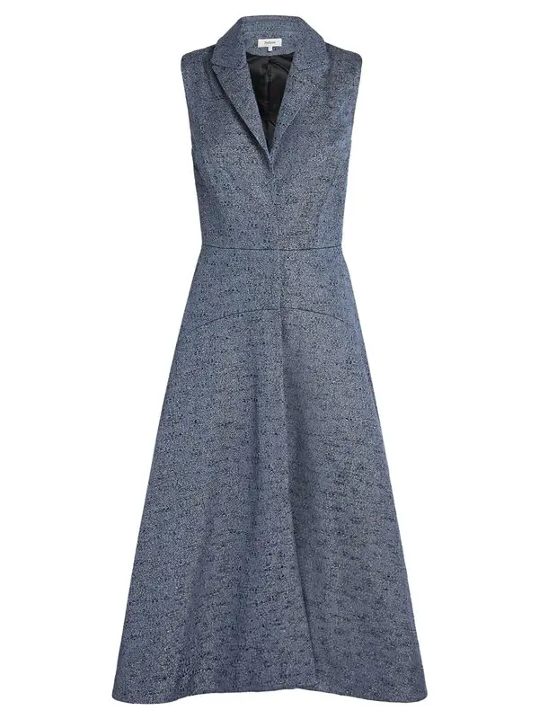 Safiyaa Sleeveless Waistcoat Midi Dress - Blue