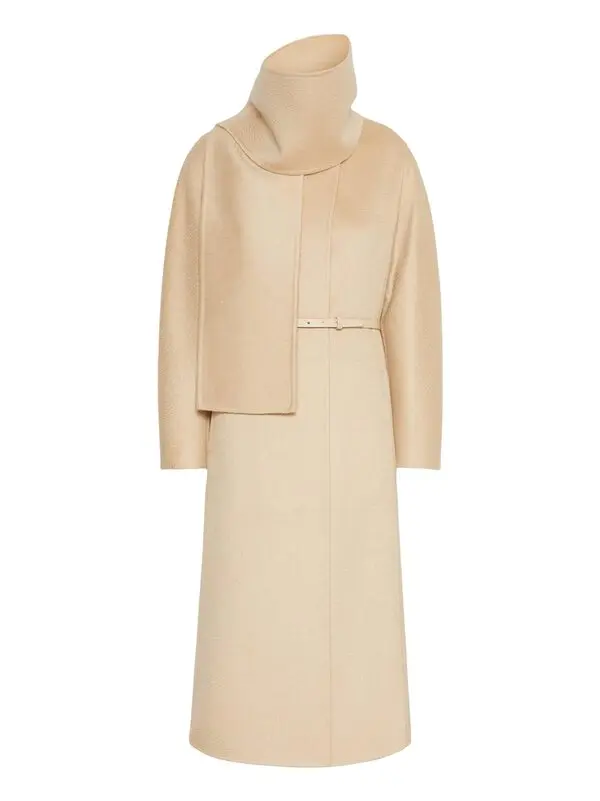 Max Mara Camel-mohair Wrap Coat - Beige