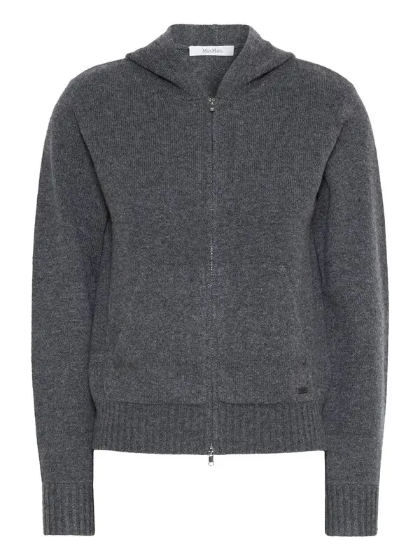 Max Mara Cashmere Hooded Zip-up Cardigan - Grey