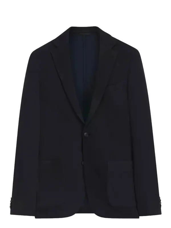 BOSS Slim-fit Blazer In Micro-patterned Stretch Jersey - Blue