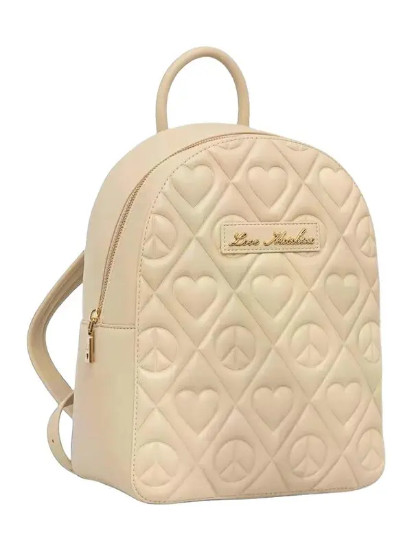 Moschino Heart-quilted Backpack - Neutrals