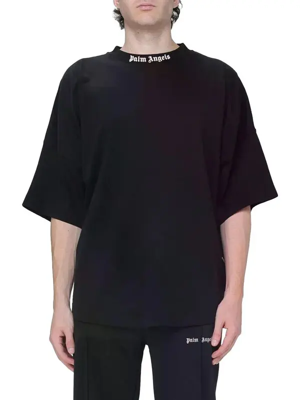 Palm Angels Logo-print Cotton T-shirt - Black