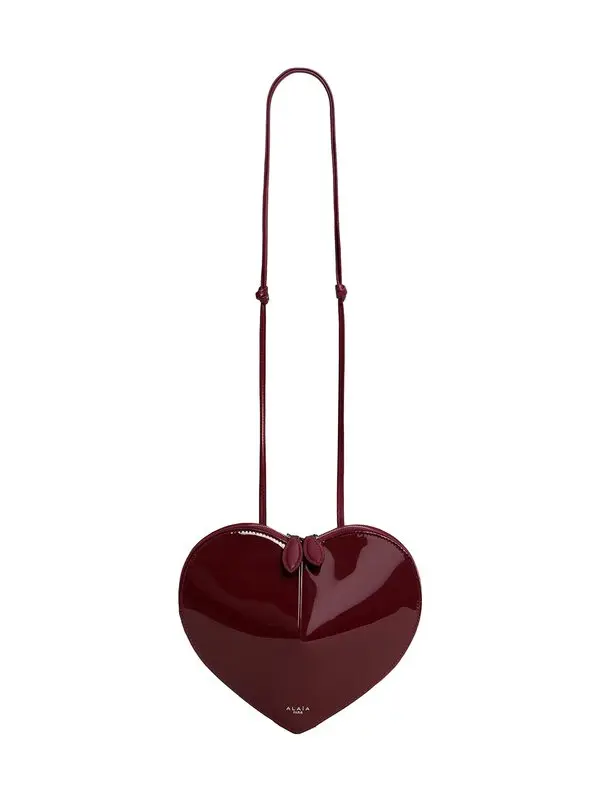 Alaïa Le Coeur Patent Leather Crossbody Bag - Red