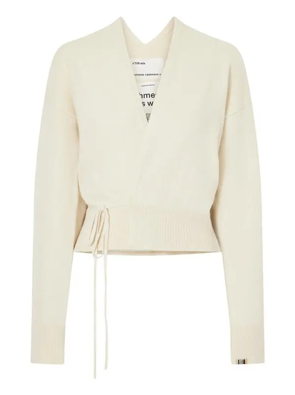 Extreme Cashmere Ella Tie-detail Cashmere-blend Cardigan - Neutrals