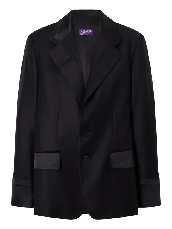 JEAN PAUL GAULTIER Wool-gabardine Blazer - Black