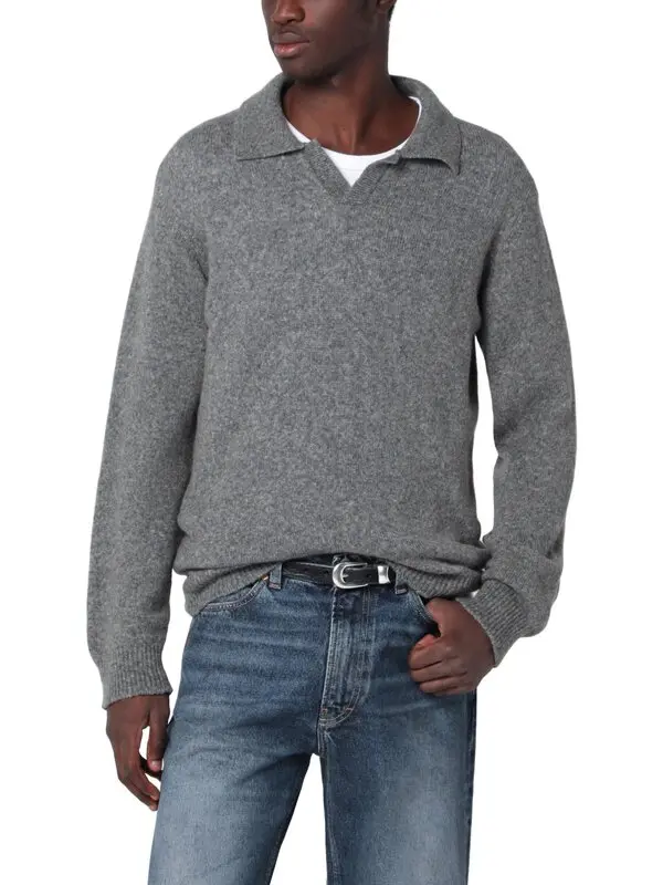 ROBERTO COLLINA Mélange Wool Sweater - Grey