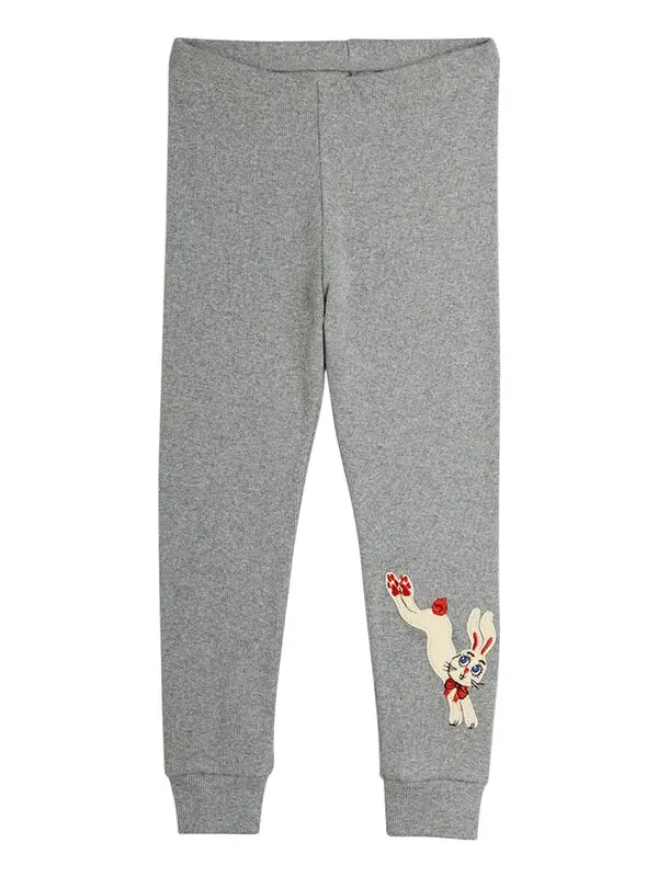 MINI RODINI Mélange Cotton-blend Leggings - Grey