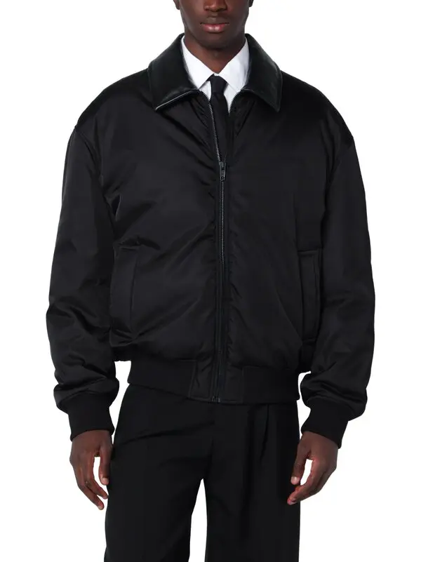 Balenciaga Zip-up Bomber Jacket In Cotton Blend - Black