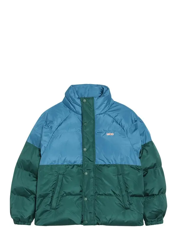 TINYCOTTONS Green/light Blue Colour-block Down Jacket - Multicolor