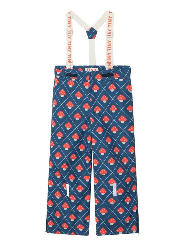 TINYCOTTONS Blue/red Ski Trousers With Mushroom Print - Multicolor