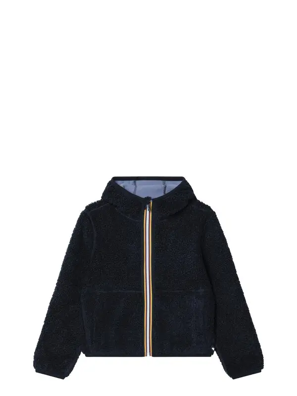 K-WAY Blue Reversible Teddy Fleece Jacket - Multicolor