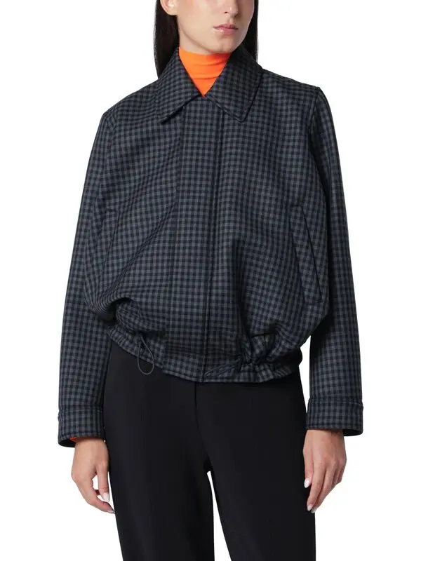 Loewe Blue And Black Wool Drawstring Jacket - Multicolor