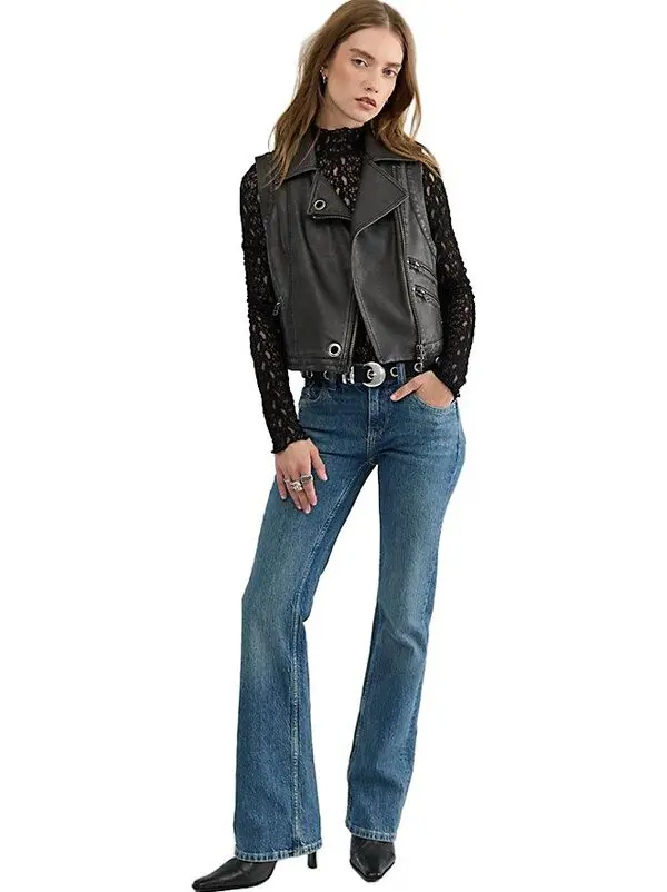 We The Free Dark Matter Vegan Leather Vest Jacket At - Charcoal