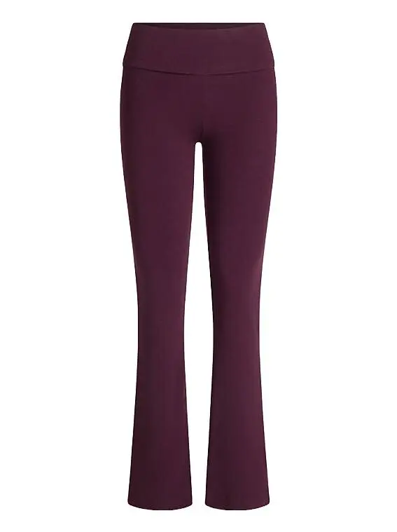 SKIMS Foldover Cotton-jersey Trousers - Currant