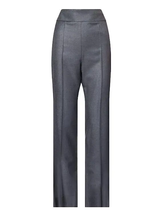 Valentino Garavani Straight-cut Silk And Wool Blend Trousers - Deep Stone