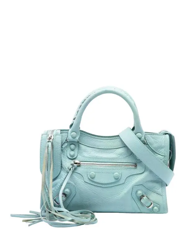 Balenciaga 2014 Mini Lambskin Motocross Giant 21 City Satchel - Blue