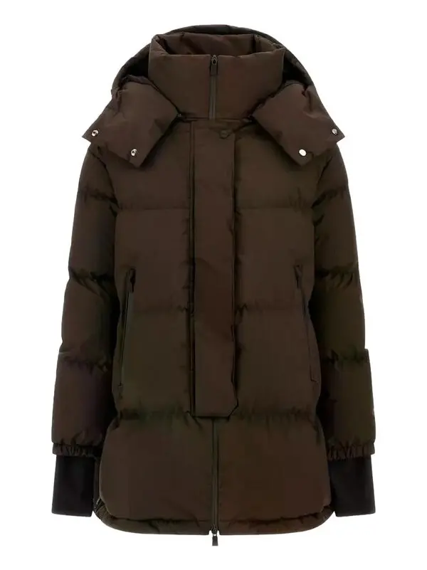 Herno Hooded Single-breasted Coat - Brown