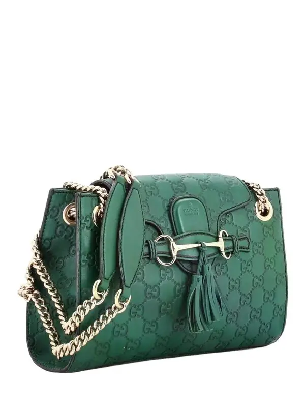 Gucci Emily Chain Flap Guccissima Leather Small Shoulder Bag - Green
