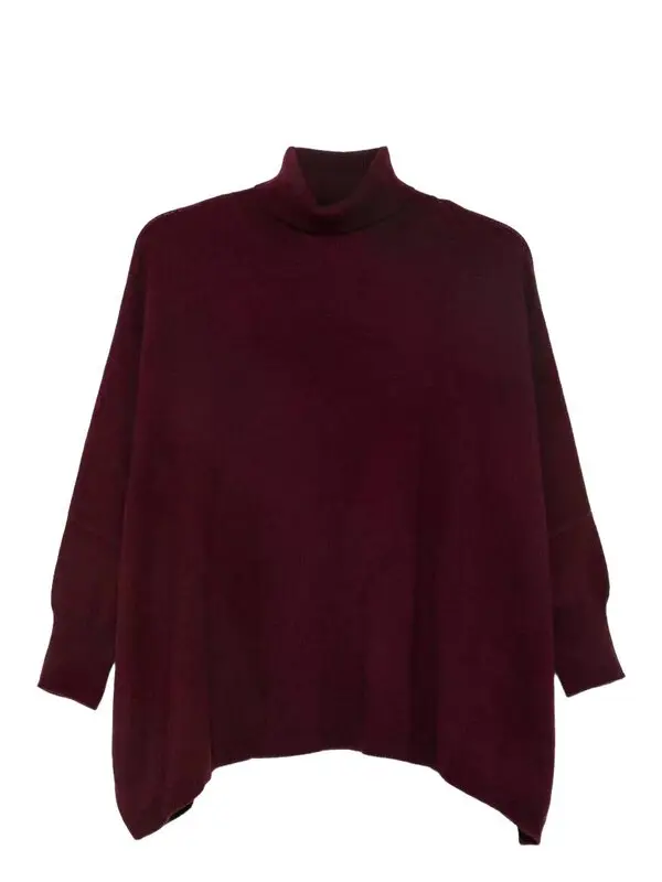 BEYOU Roll-neck Sweater - Red