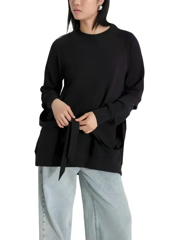 MARCELLA Mavi Cut-out Tie-waist Sweatshirt - Black