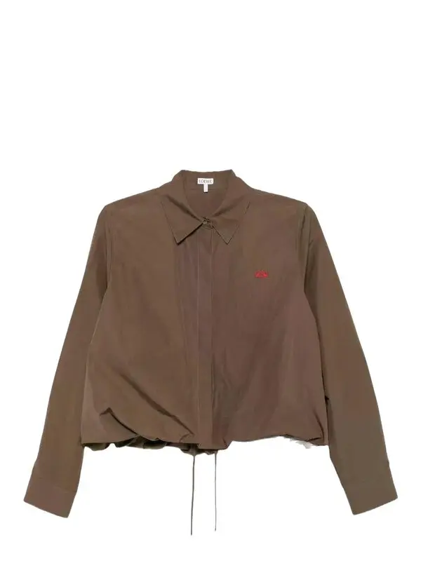 Loewe Logo-embroidered Elasticated Shirt - Brown