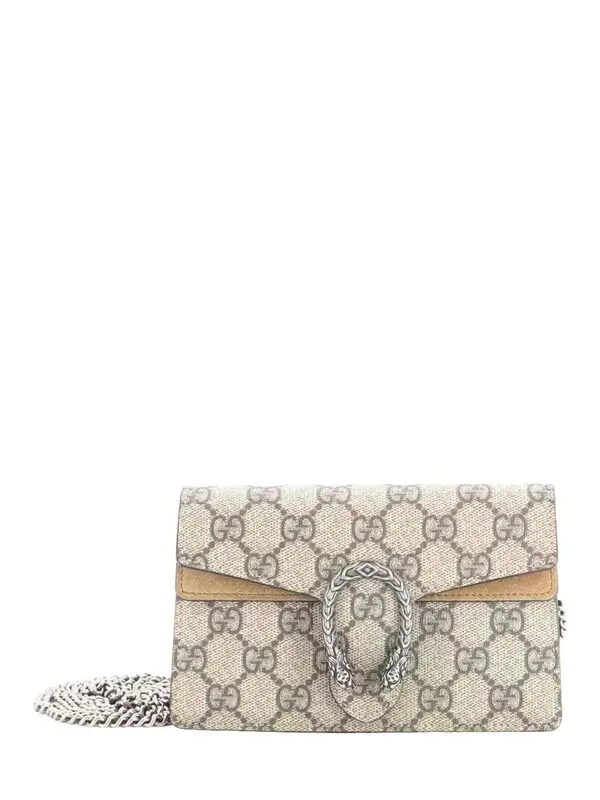 Gucci Dionysus Bag Gg Coated Canvas Super Mini Crossbody Bag - Brown