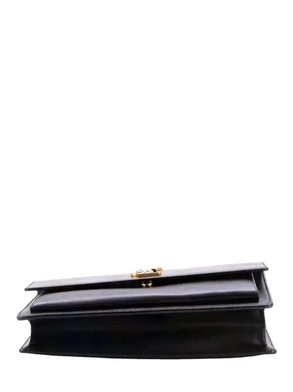 Saint Laurent Sunset Top Handle Leather Medium Shoulder Bag - Black