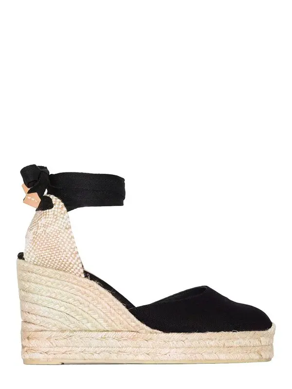 CastaÑer Carina 80mm Ankle-tie Espadrilles - Black