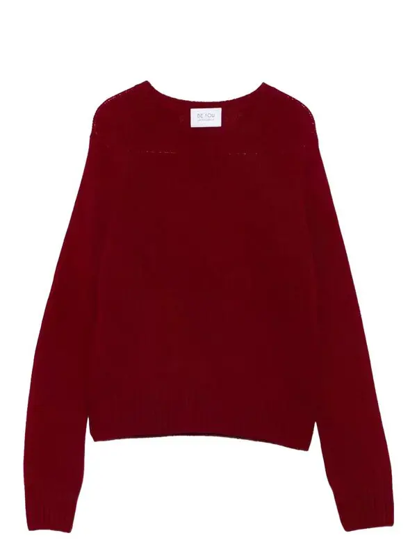 BEYOU Ribbed-trim Sweater - Red