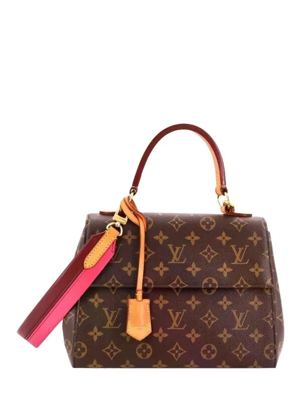 LOUIS VUITTON Cluny Top Handle Bag Monogram Canvas Bb Satchel - Brown