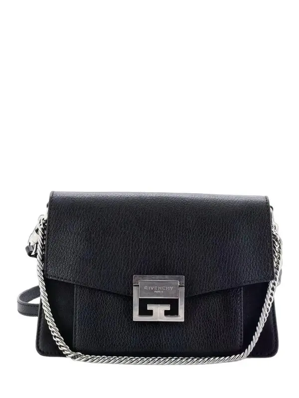 Givenchy Gv3 Flap Bag Leather Small Shoulder Bag - Black