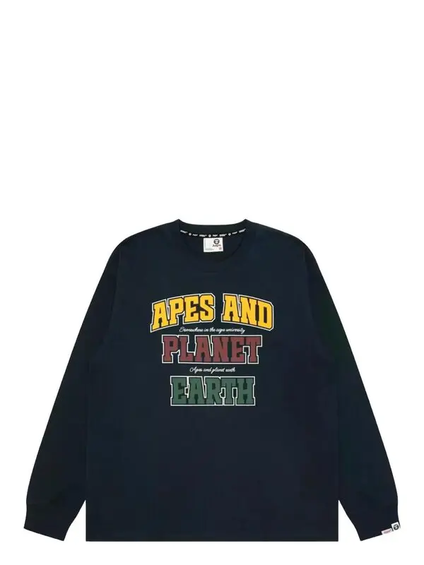 AAPE BY *A BATHING APE Graphic-print Long-sleeve T-shirt - Blue