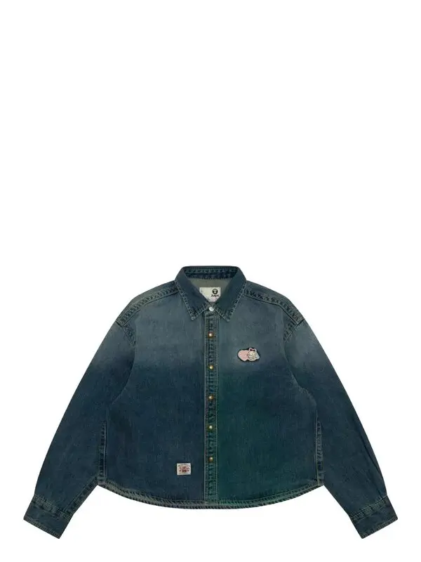 AAPE BY *A BATHING APE Embroidered-logo Denim Shirt - Blue