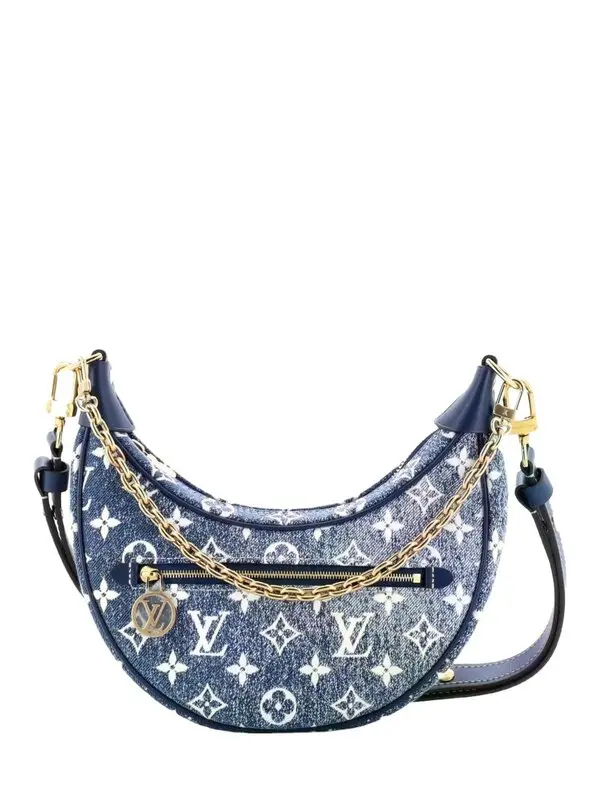 LOUIS VUITTON Loop Handbag Monogram Jacquard Denim Hobo Bag - Blue