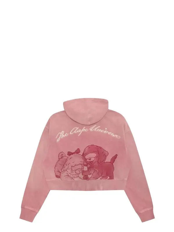 AAPE BY *A BATHING APE Logo-patch Cropped Hoodie - Pink
