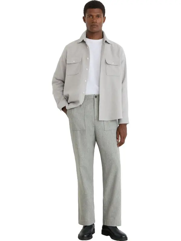 REISS Wool-blend Relaxed-fit Trousers - Soft Grey