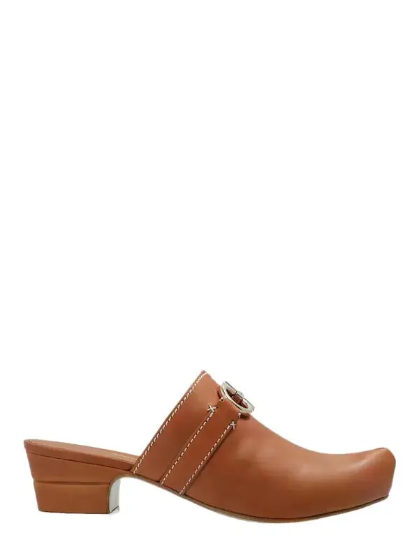 FERRAGAMO Phobos Gancini Mules - Brown