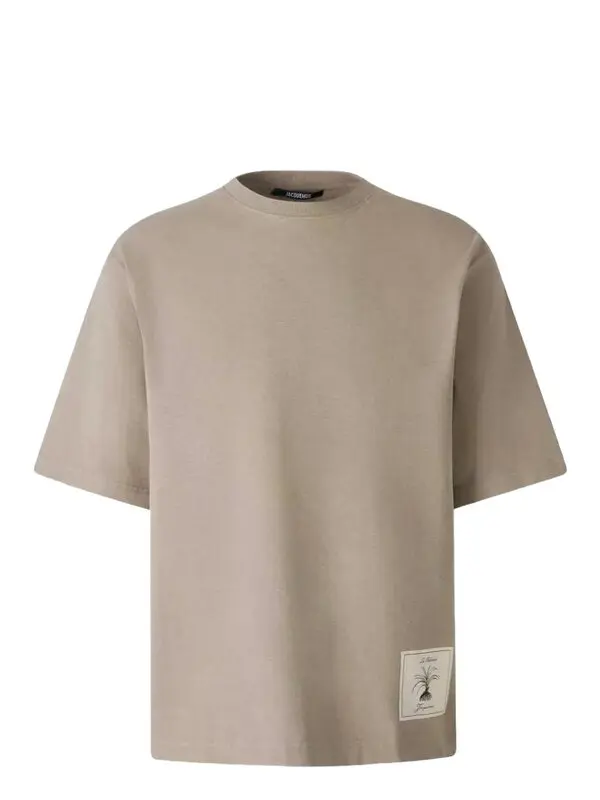 Jacquemus Logo-patch Embroidered T-shirt - Neutrals