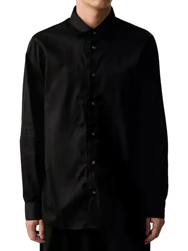 Armani Exchange Long-sleeve Cotton Shirt - Black