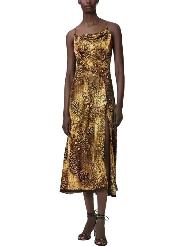 ALLSAINTS Claire Animal-print Midi Dress - Neutrals