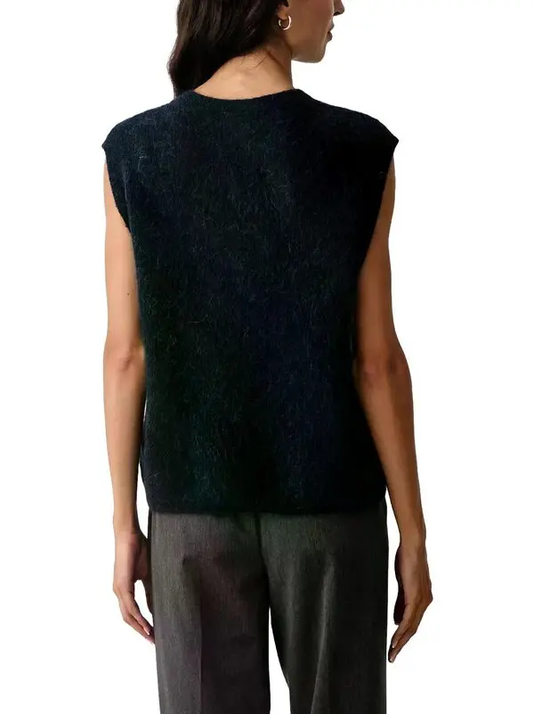 MOS MOSH Almine Button-up Sleeveless Cardigan - Blue
