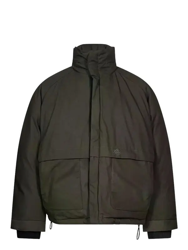 RANRA Embroidered-logo High-neck Padded Jacket - Green