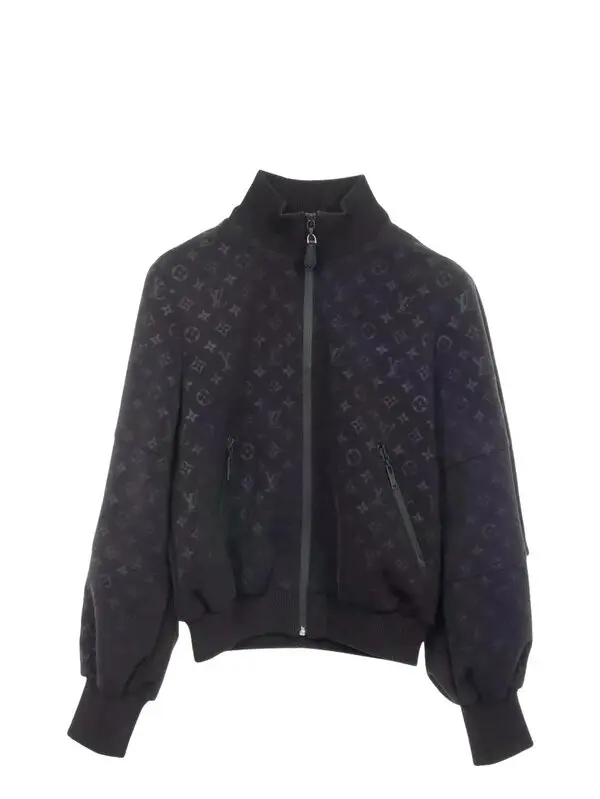LOUIS VUITTON 2010s Monogram Zip-up Sweatshirt - Black