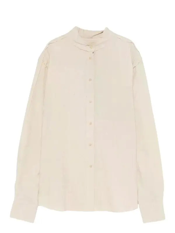 MARIA TURRI Frayed-edge Button-up Shirt - Neutrals