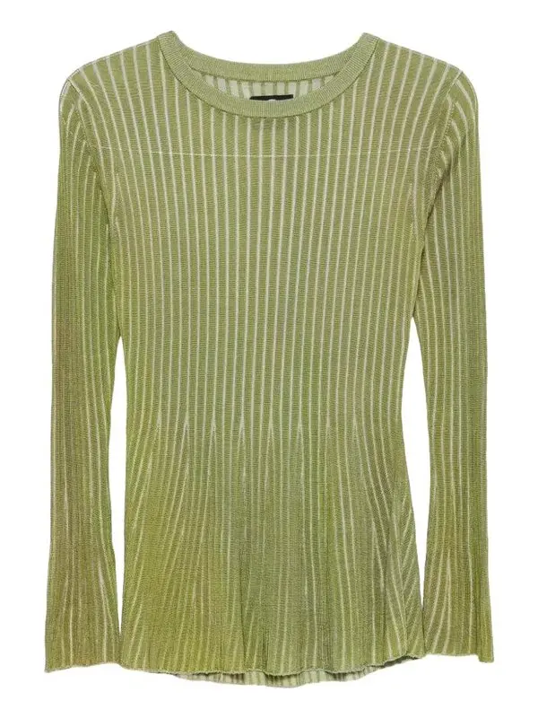 ROSANNA OCAMPO Lola Ribbed-knit Long-sleeve Sweater - Green